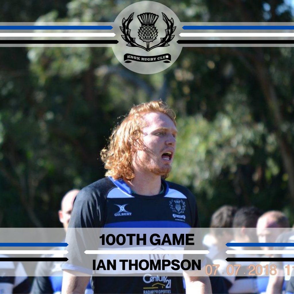 Ian Thompson - 100th Game » Knox Rugby Club